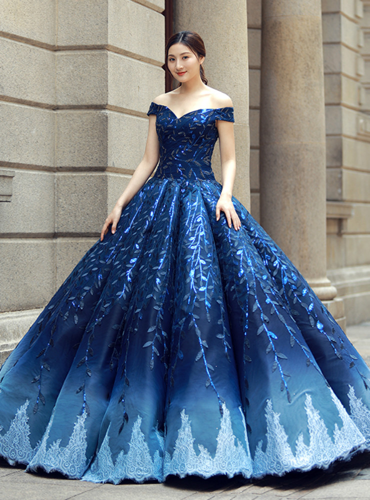 Green Ball Gown Bling Bling Sequins High Neck Backless Wedding Dress