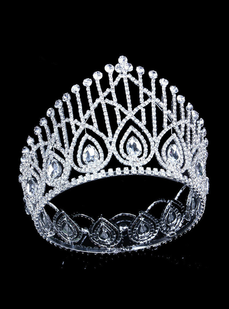 Round Crown Rhinestone Queen Crown Wedding Dress Head Jewelry