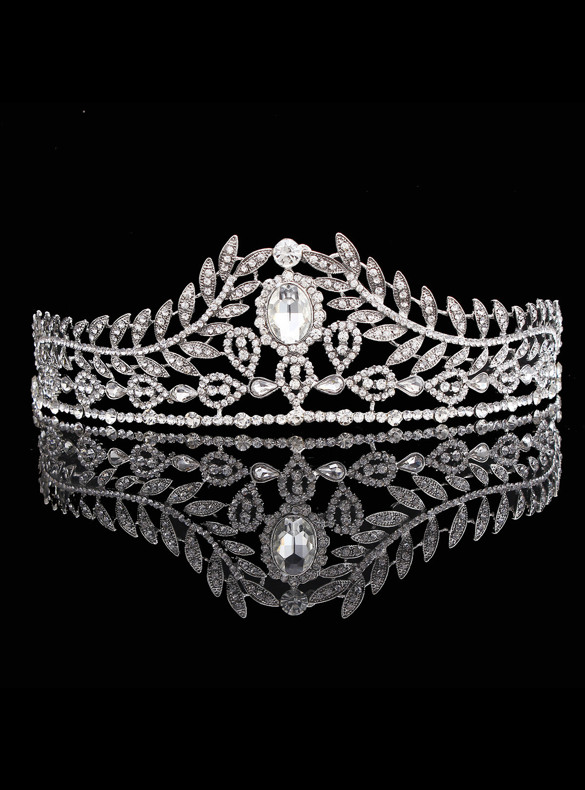 Round Crown Rhinestone Queen Crown Wedding Dress Head Jewelry