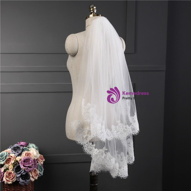 In Stock:Ship in 48 Hours Double-layer Comb Lace New Veil