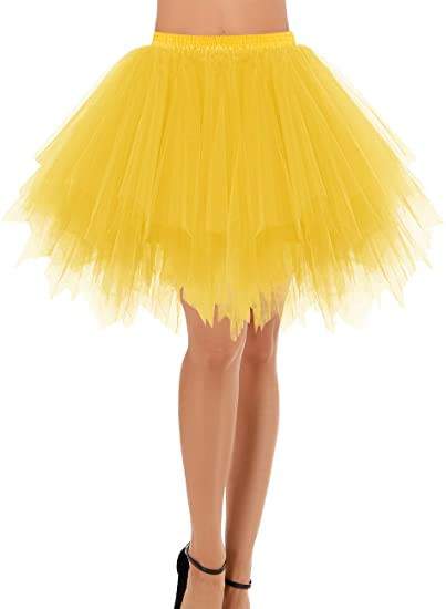 Dark Yellow Tulle Short Tutu Skirt