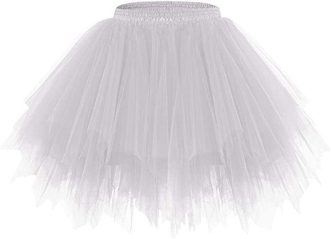 Gray Tulle Evening Party Tutu Skirt