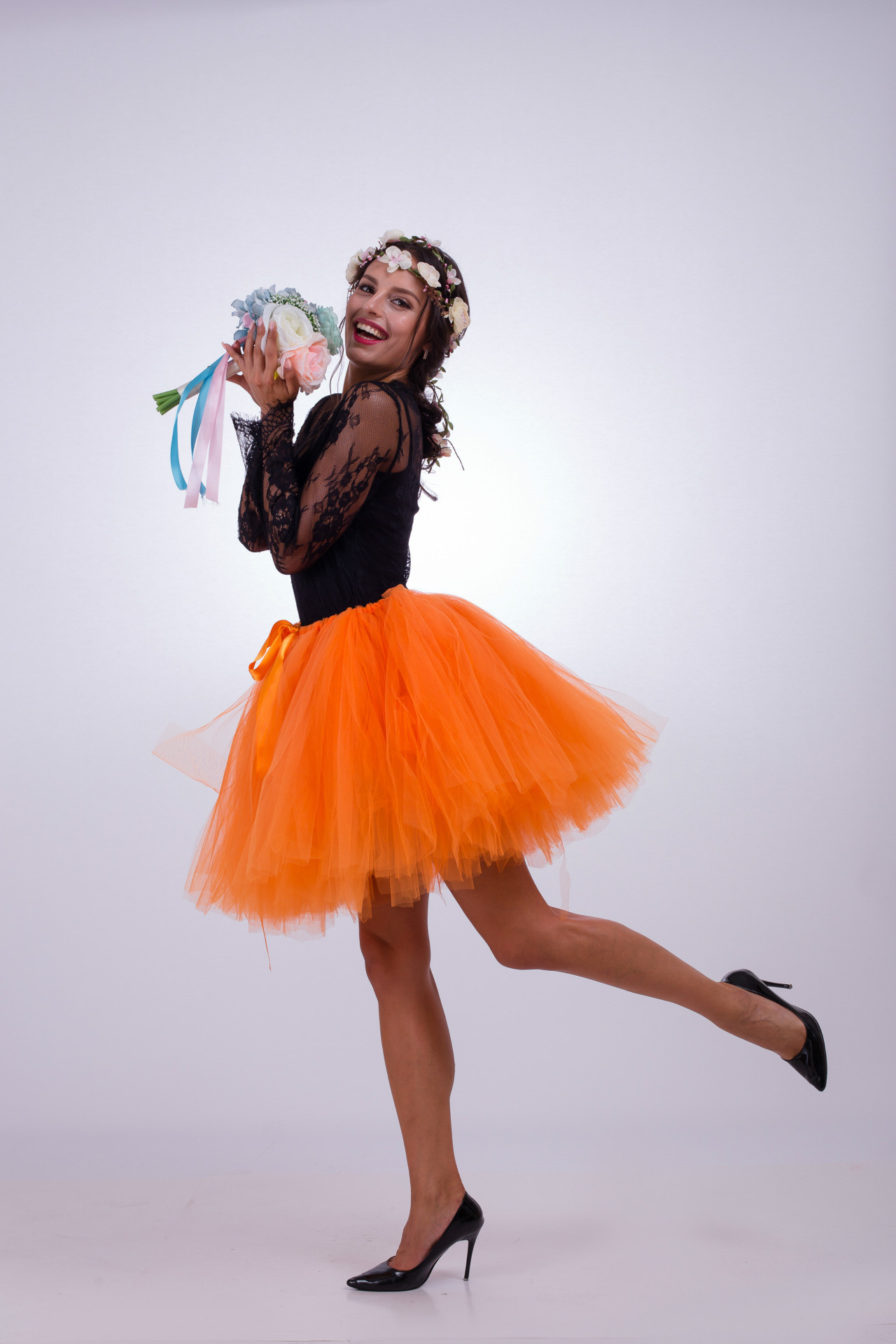Orange Tulle Short Tutu Skirt