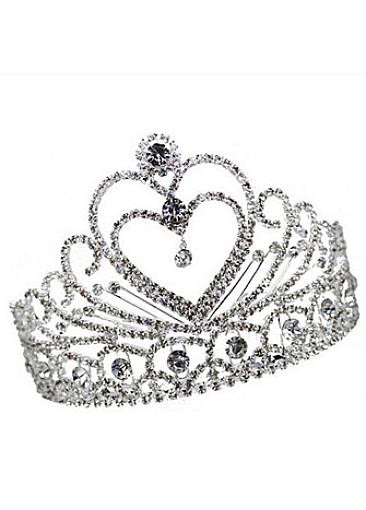 Trendy Dazzling Alloy Wedding Tiaras With Rhinestones & Pearls