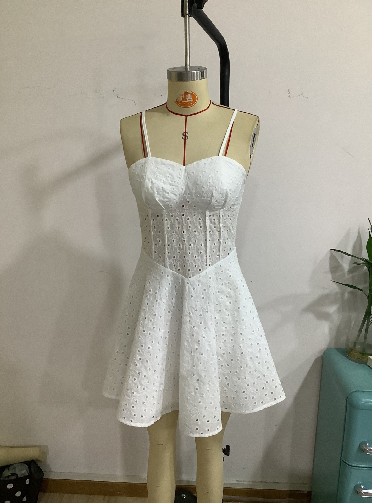 White Lace Suspender Dress