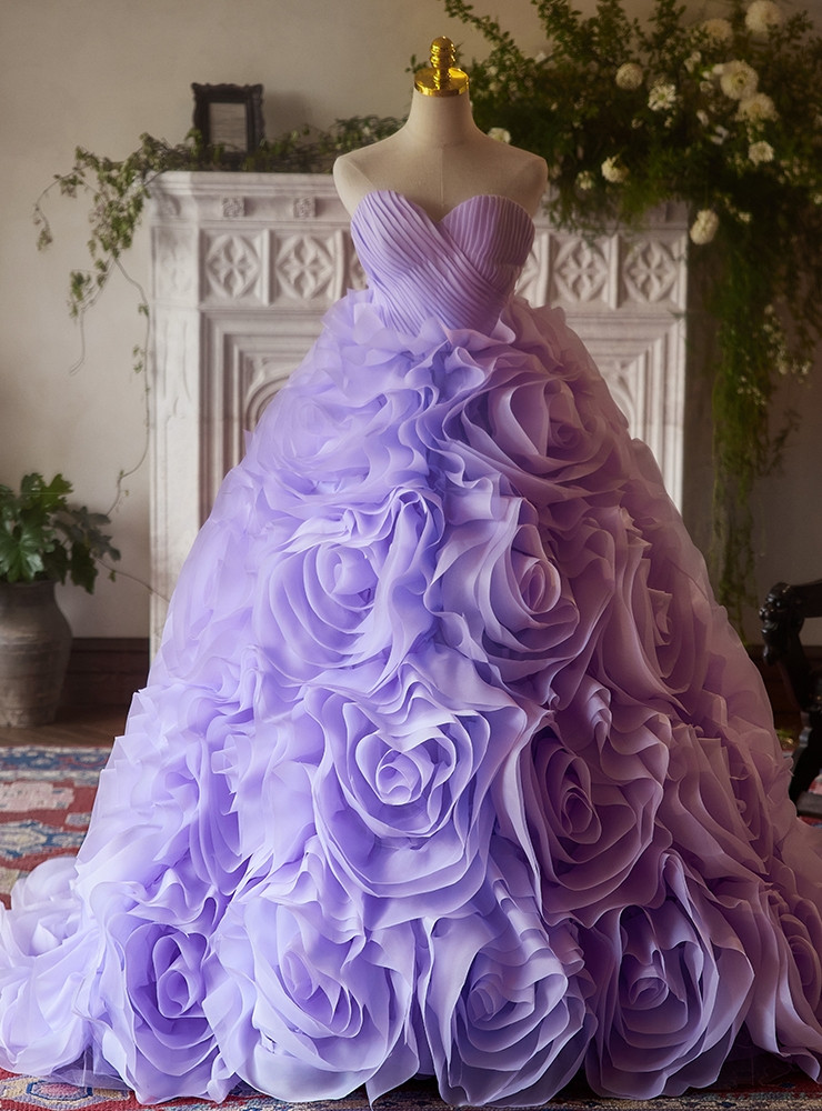 Purple Tulle Sweetheart Pleats Princess Quinceanera Dress
