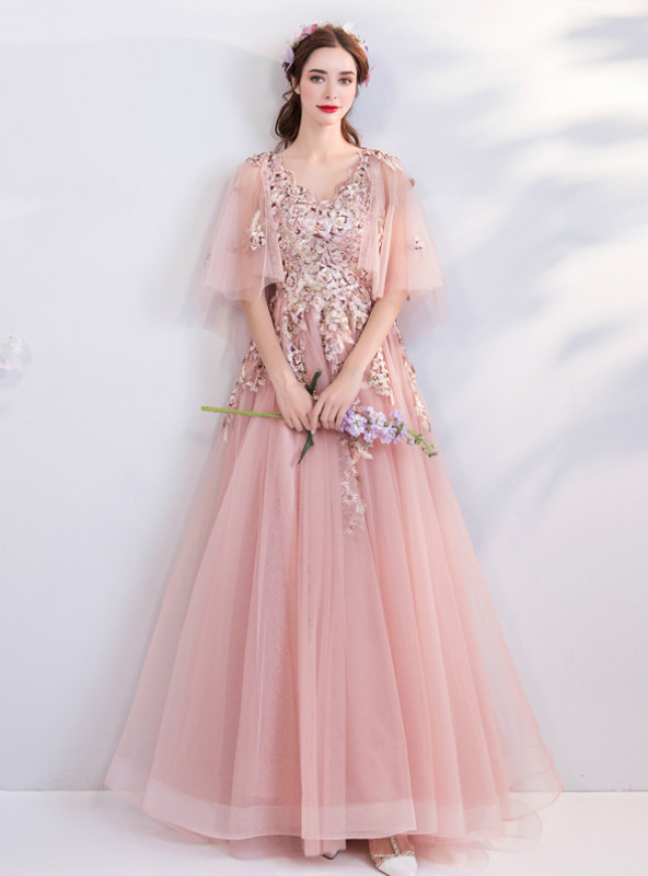 In Stock:Ship in 48 Hours Black Sheath Embroidery Prom Dress