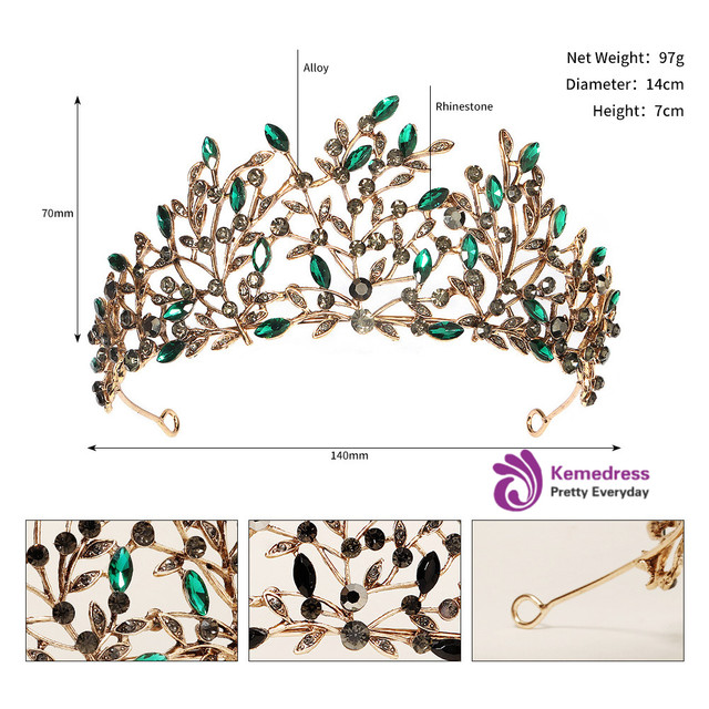 Retro Baroque Crystal Alloy Diamond Crown
