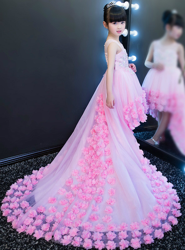 Ball Gown Multicolour Flower Strapless Flower Girl Dress
