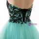 Blue Tulle Black Satin Sweetheart Neck Short Mini Homecoming Dress