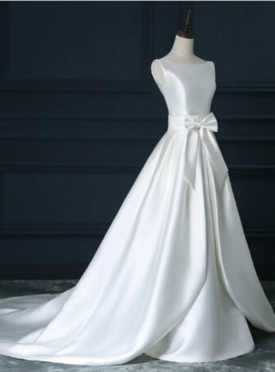 A Garment Crystal Best Quality Satin Surah Wedding Gowns Zipper Wedding ...