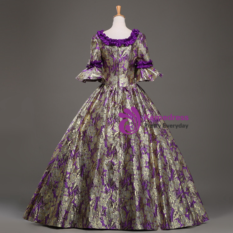 For Your Big Night Purple Ball Gown Satin Square Short Sleeve ...