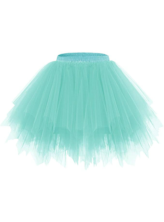 Light Blue Tulle Evening Party Tutu Skirt