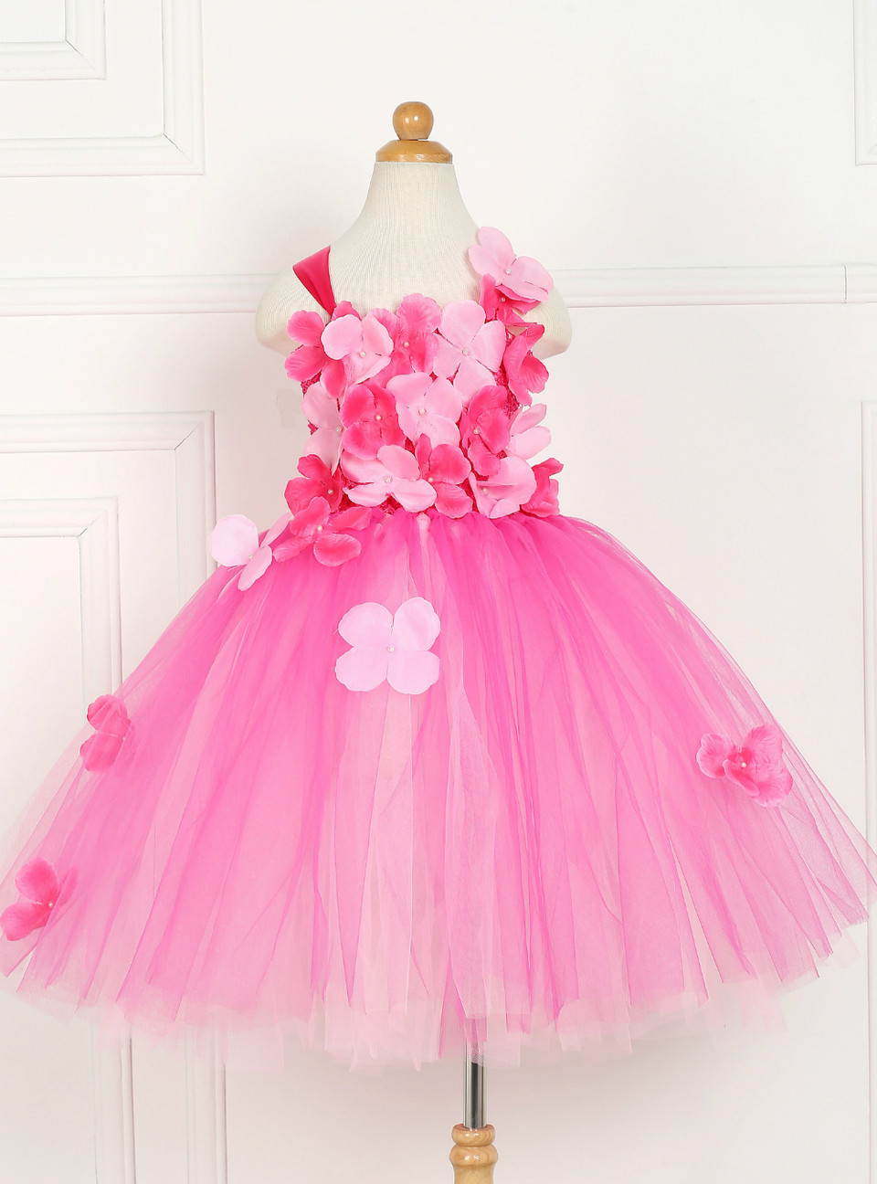 Pink Tulle Tutu Flower Princess Dress