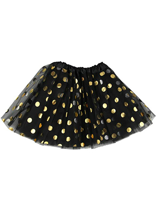 Black Tulle Polka Dot Tutu Skirt
