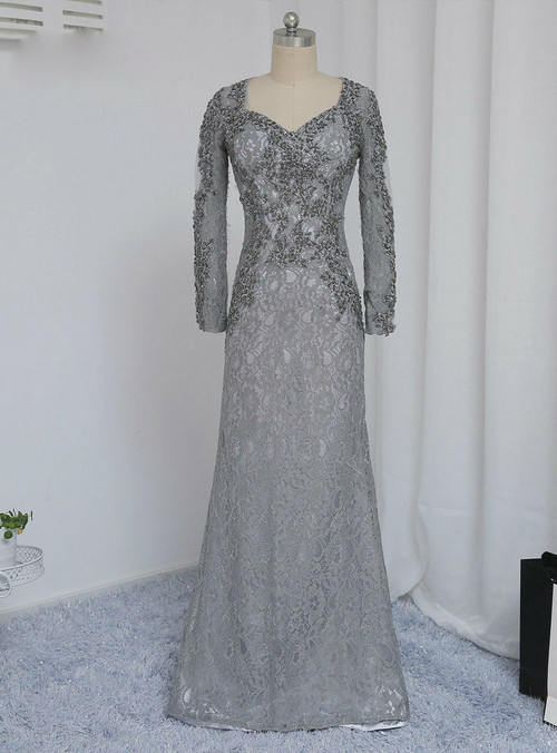 Stylish Plus Size Gray 2017 Mother Of The Bride Dresses Mermaid V-neck