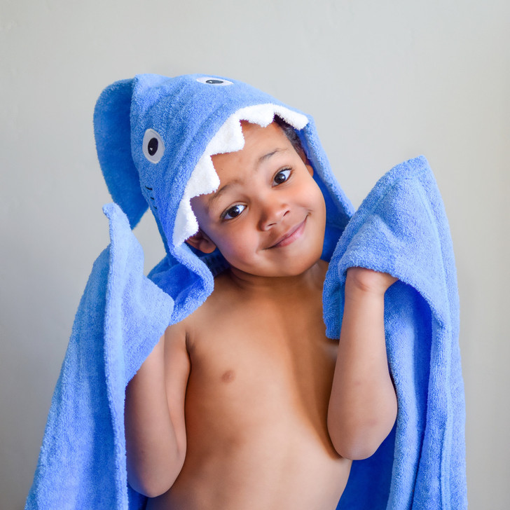 Shark hooded towel