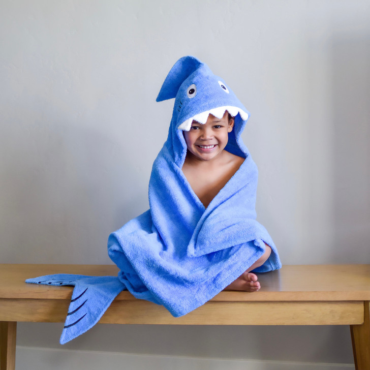 Shark hooded towel