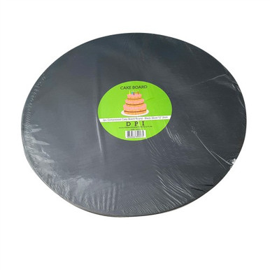 Compressed Cake Board Round 12" - Black 2pc - wowpartysupplies.com.au