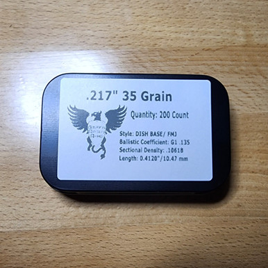 Griffin Slugs .22 Caliber .217" Dish Base 35gn FMJ Grain 200 ct. NEW