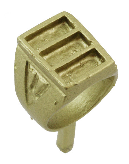 Three Channel Rectangle Inlay Ring