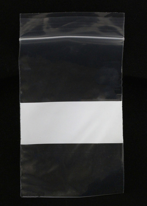 3" x 5" Plastic Zipper Bag White Block 100 Pcs - Perkins Jewelers Supply