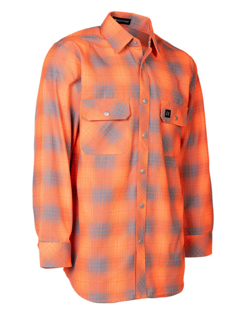 ForceField Hi Vis Orange Shadow Plaid Unlined Flannel Shirt ...