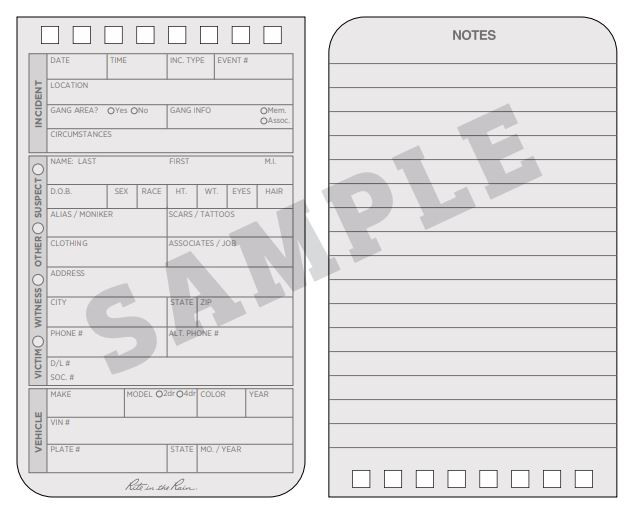 RITR Field Interview Notebook