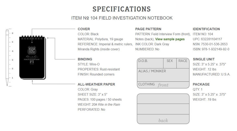 RITR Field Interview Notebook