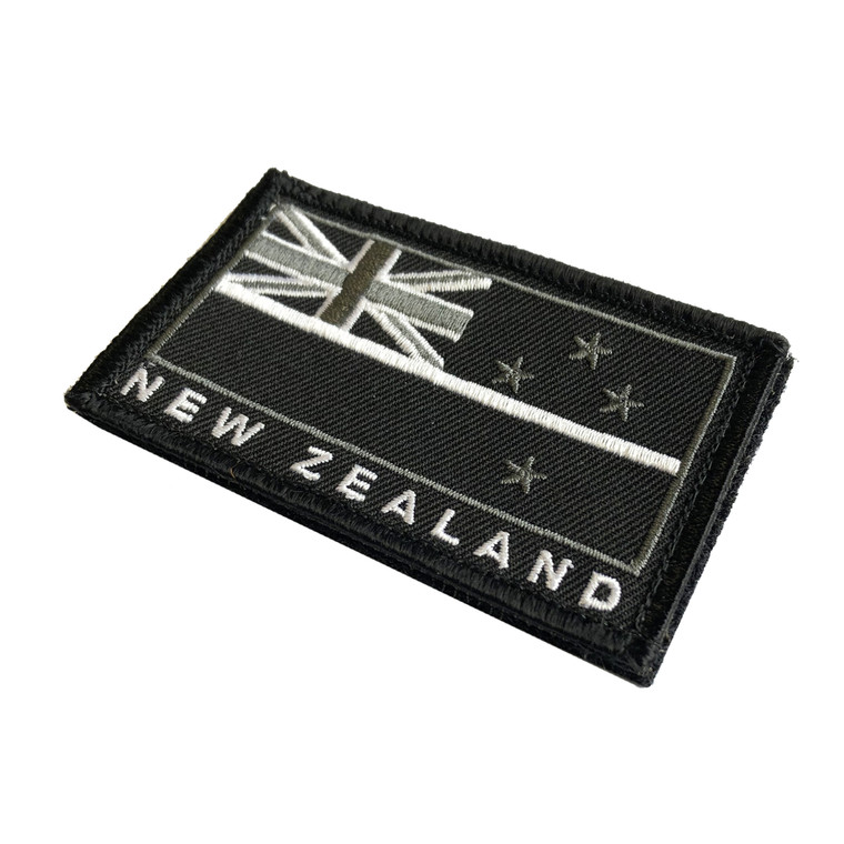 Embroidered New Zealand Flag Patch w/Velcro White Line - Tactical ...