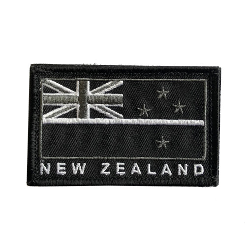 Embroidered New Zealand Flag Patch w/Velcro White Line - Tactical Solutions NZ