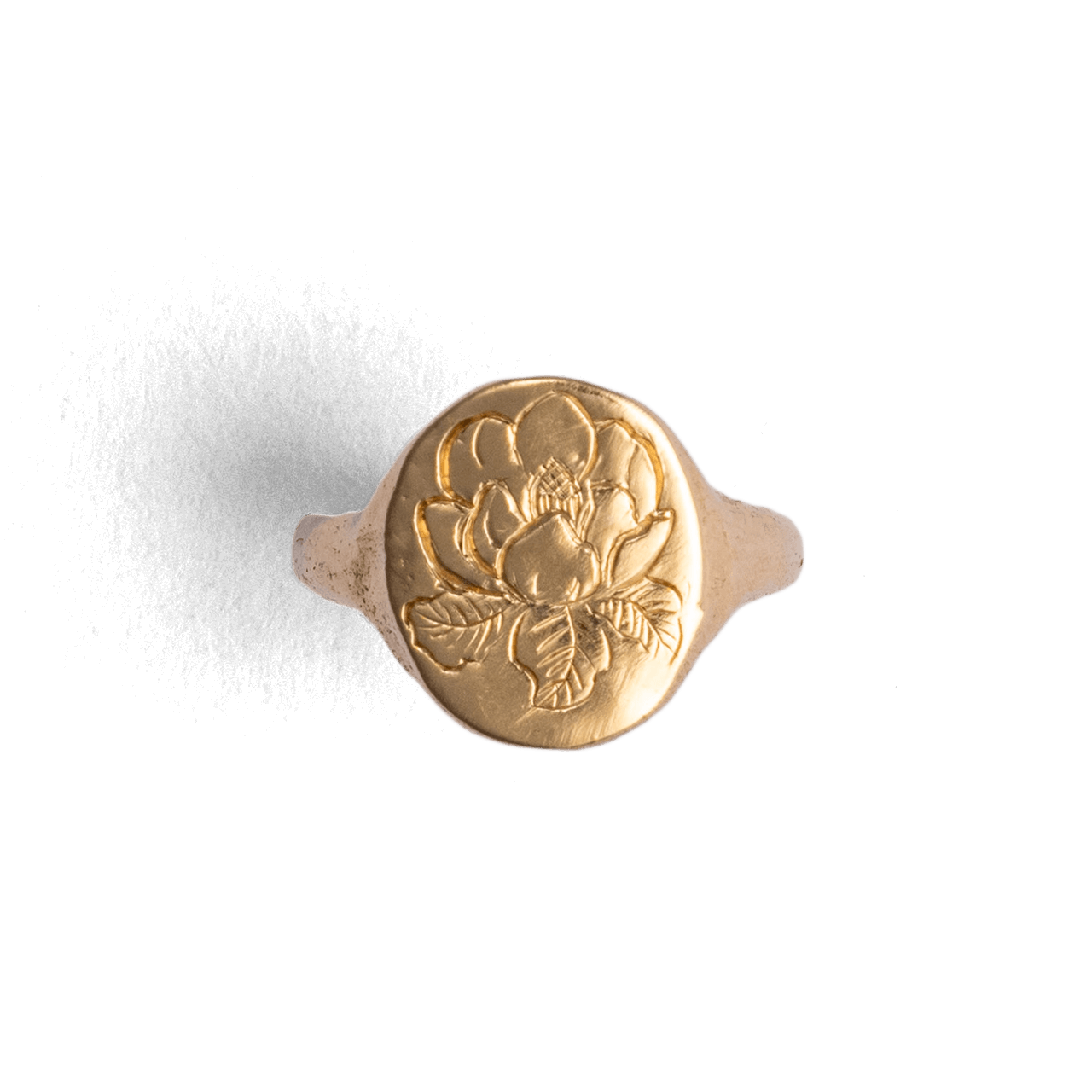 Floral Engraved Signet Ring
