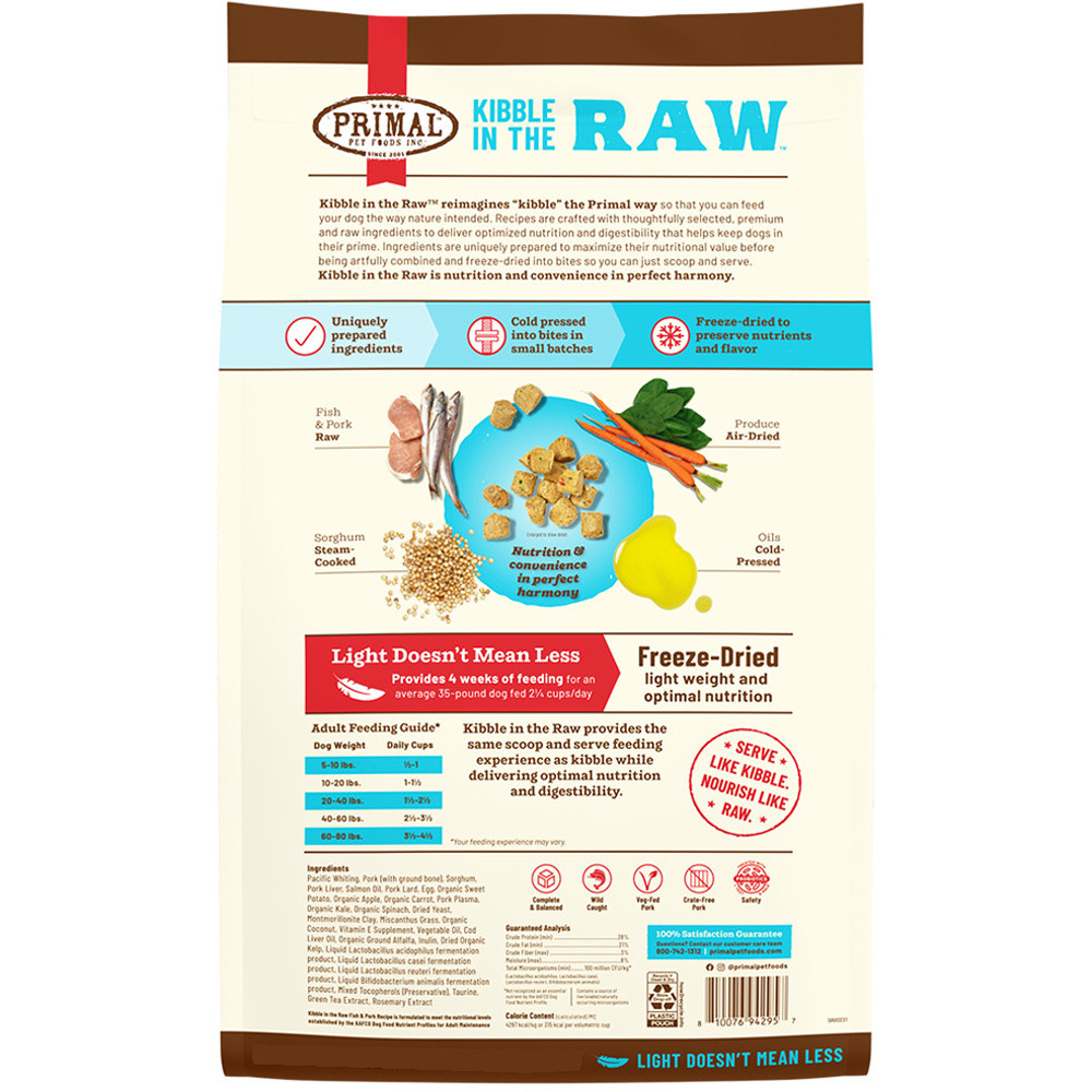 Primal Kibble In The Raw Fish & Pork Recipe Kibble-Sized Bites w ...
