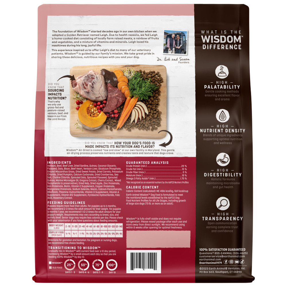 Dr. Bob Goldstein’s Wisdom Air-Dried From The Land Recipe Dog Food