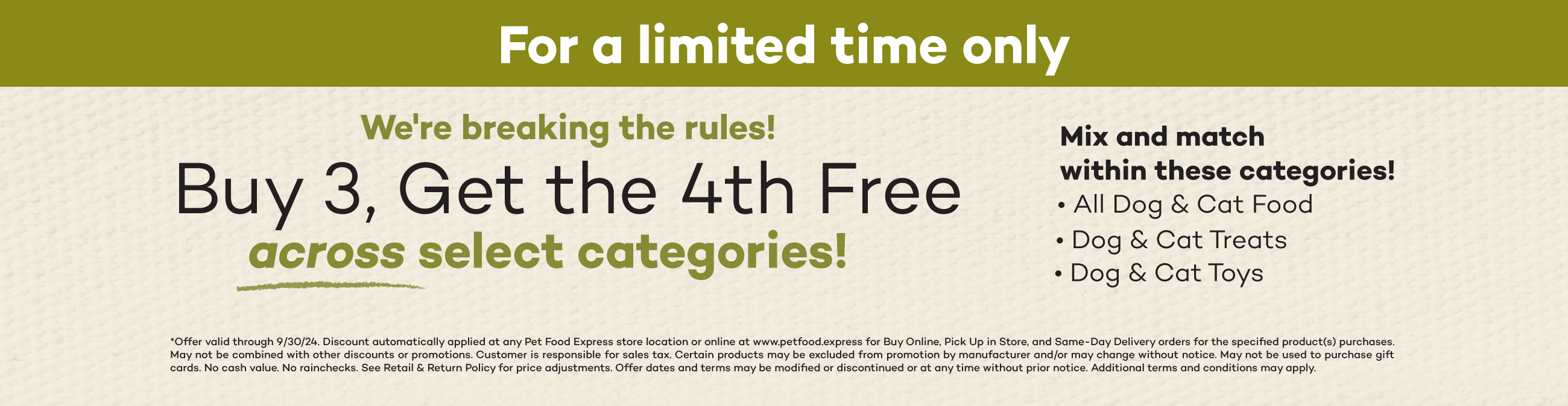 Buy 3 Get the 4th Free!