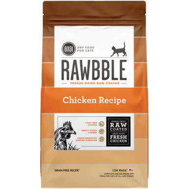 Bixbi Rawbble Freeze-Dried Raw Coated Chicken Recipe Grain Free Dry Cat ...