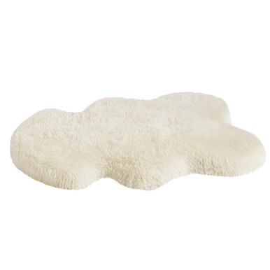 Friends Forever Cream Shaggy Fur Mat Dog Bed