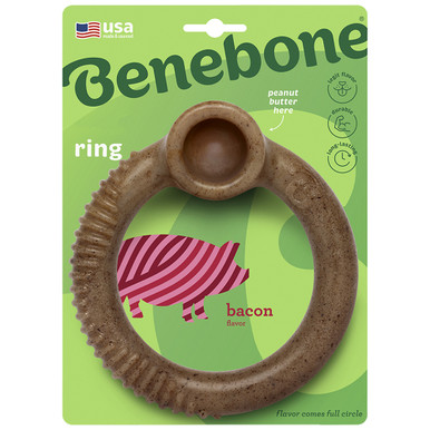 Benebone Ring Bacon Flavor Dog Chew Toy