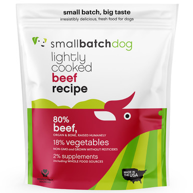 Smallbatch Lightly Cooked Beef Recipe Frozen Dog Food