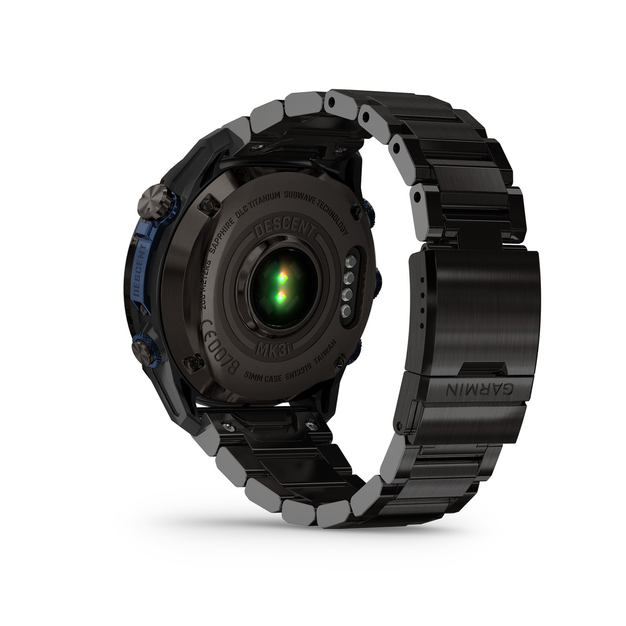 Descent™ Mk3i – 51 mm, Carbon Grey DLC Titanium With Black Silicone Band