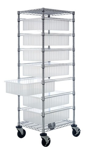 Quantum - Bin Cart for Clear-View Dividable Grid Containers.