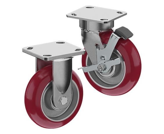 Ergonomic Top Plate Casters | Material Flow & CasterDepot