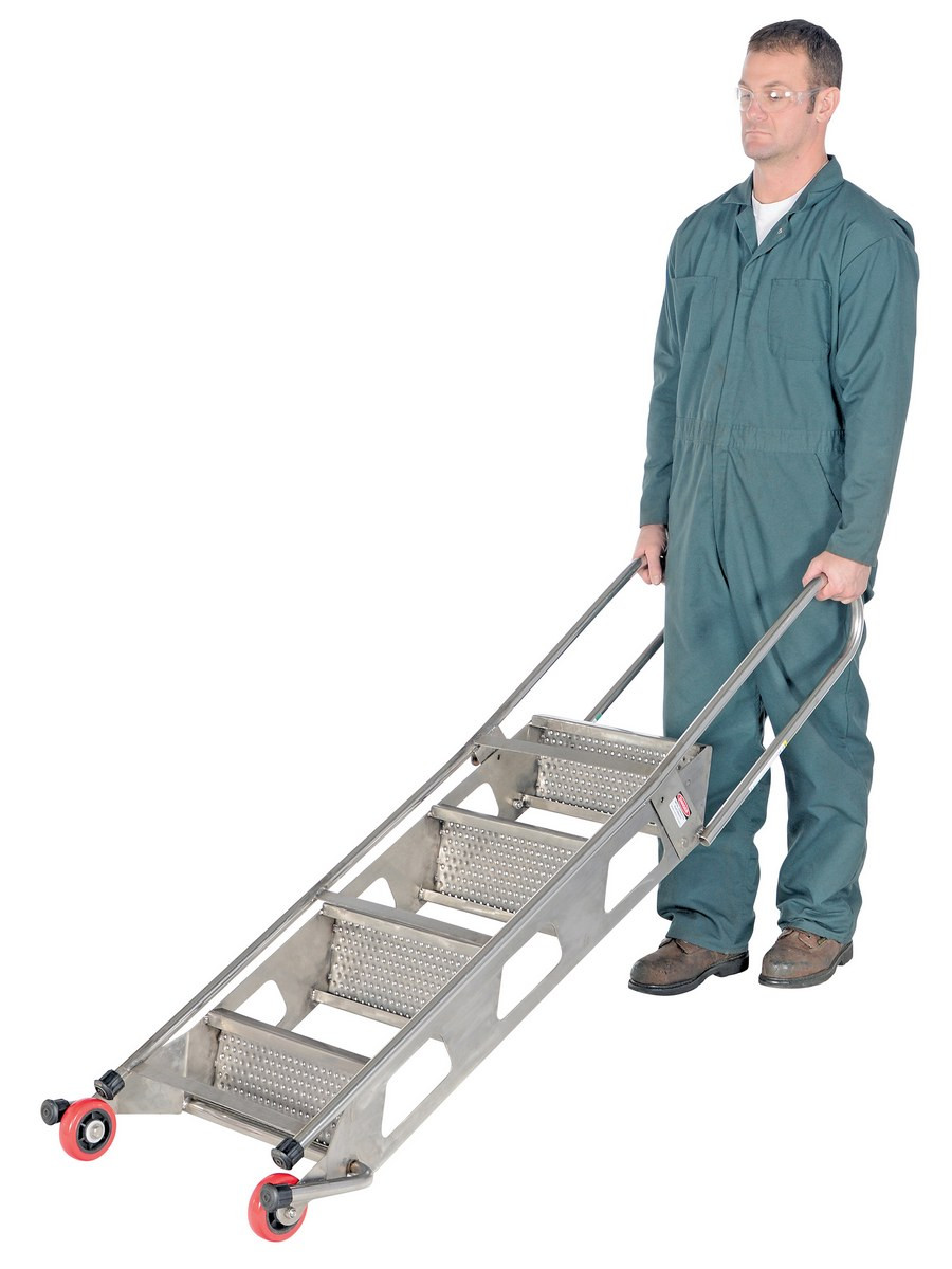 Vestil FLAD-4 4 Step Stainless Folding Ladder-Material Flow