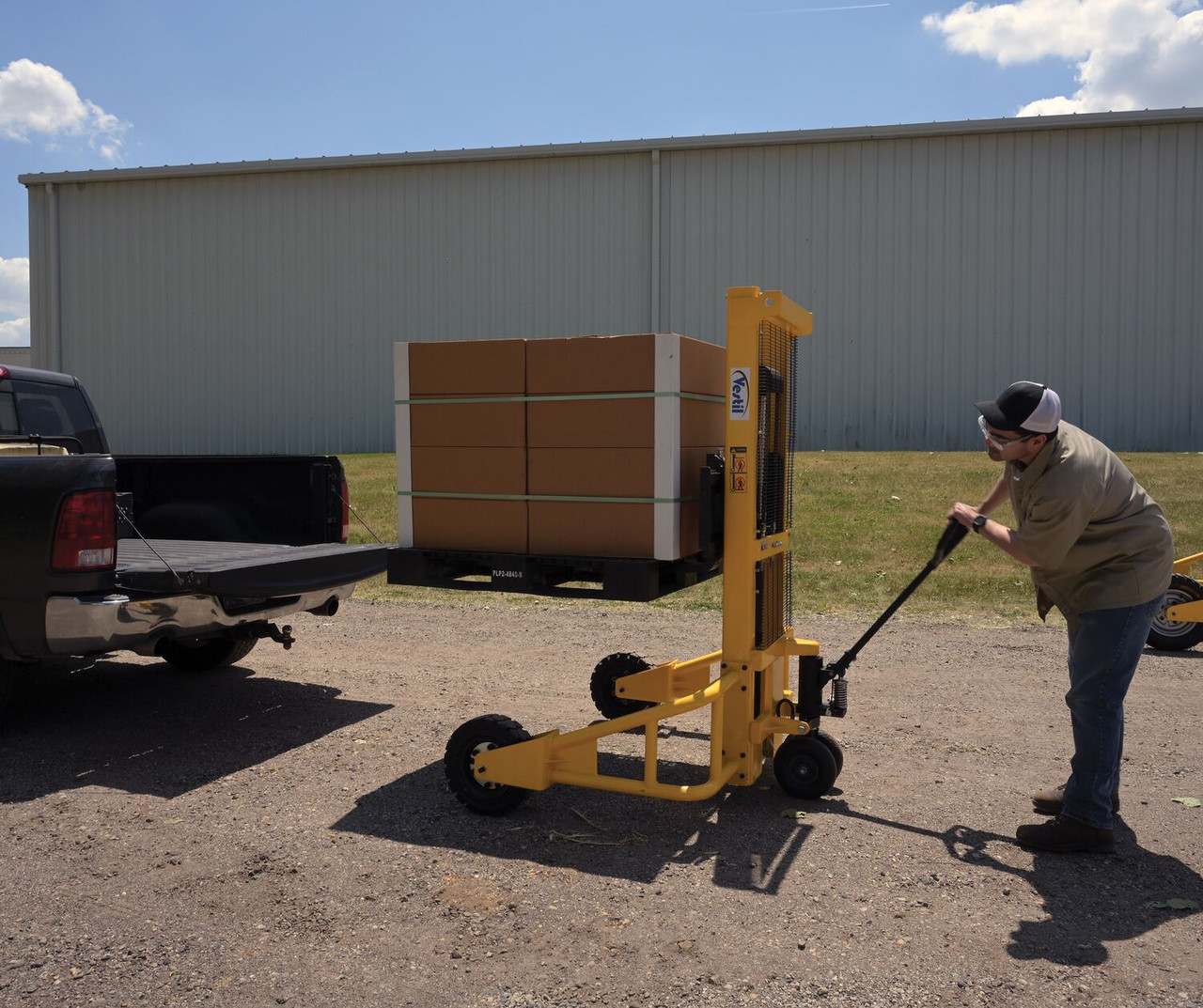 Vestil Manual Terrain Stacker 62" Lift | Material Flow