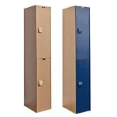 Hallowell Aquamax Solid Plastic Stock Lockers - Double Tier 1-Wide