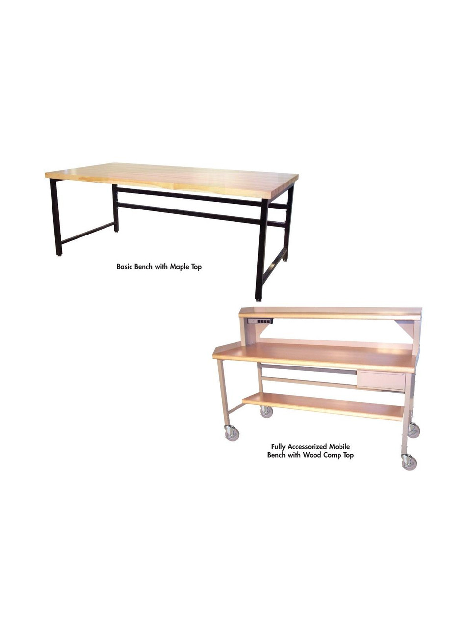 Built-Rite Heavy-Duty Tubular Framework Double Stringer Work Benches