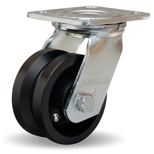 Hamilton Caster Series V V-Grooved Wheel Casters - 5 inch Diameter