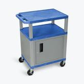 Luxor LUXOR 34" Blue Tuffy Utility Cart - Three Shelves