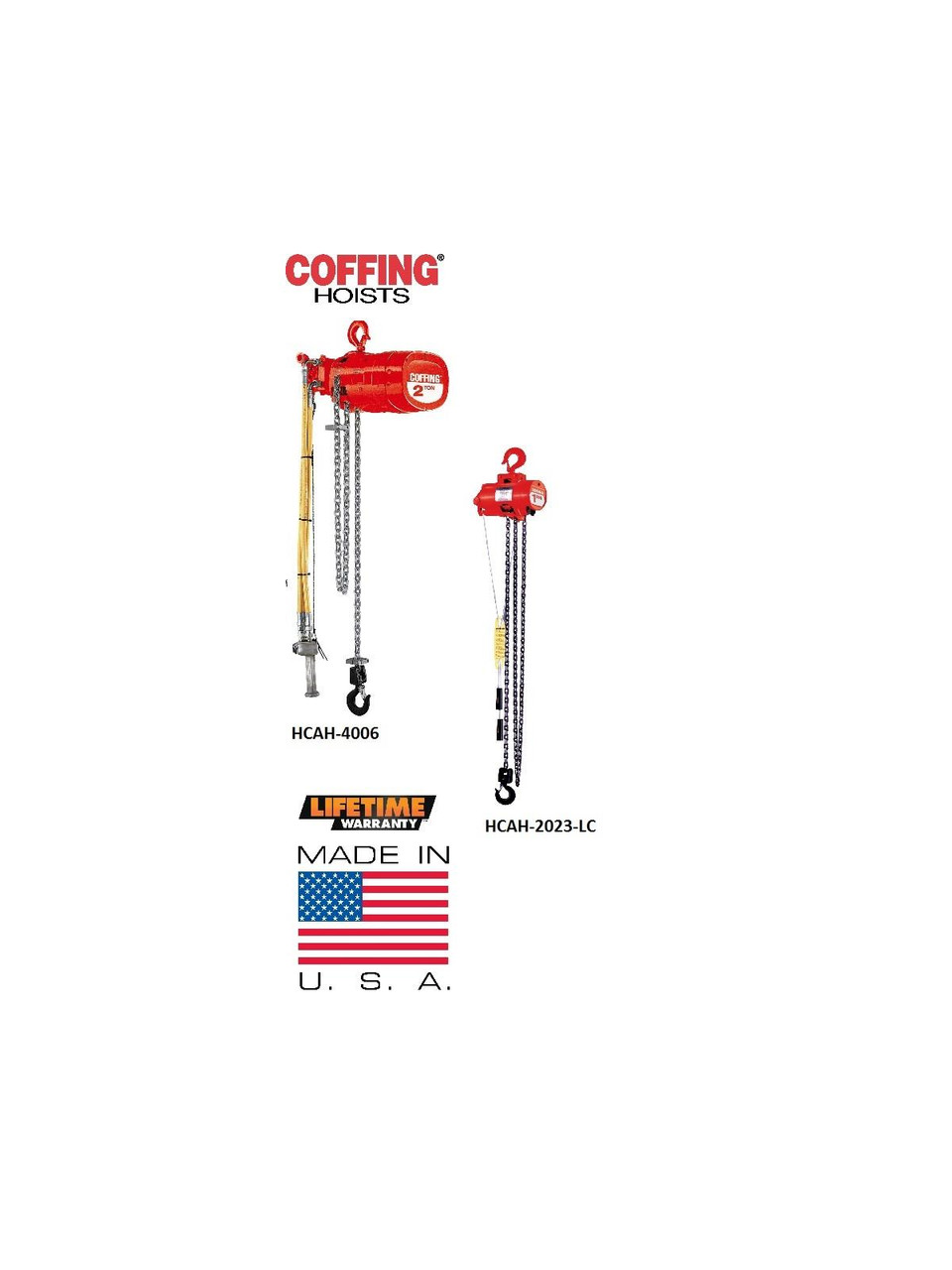Handling Systems International Coffing Hoists CAH Air Chain Hoist