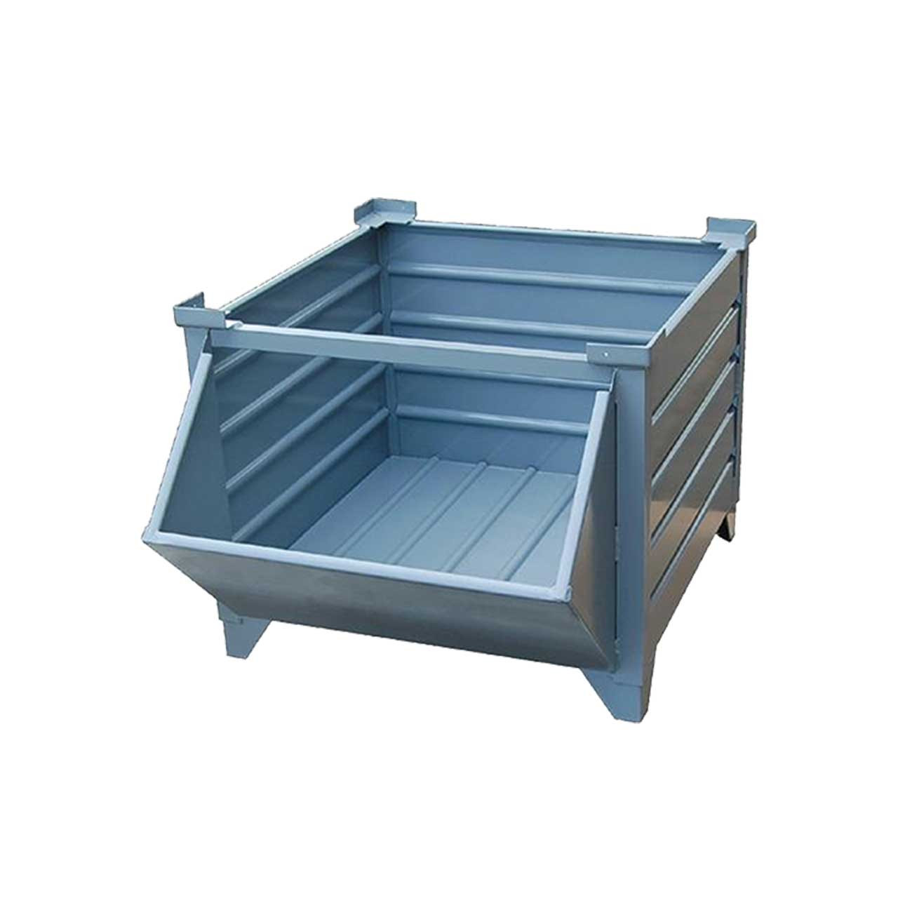 Painted Corrugated Bulk Steel Containers with Hopper Front